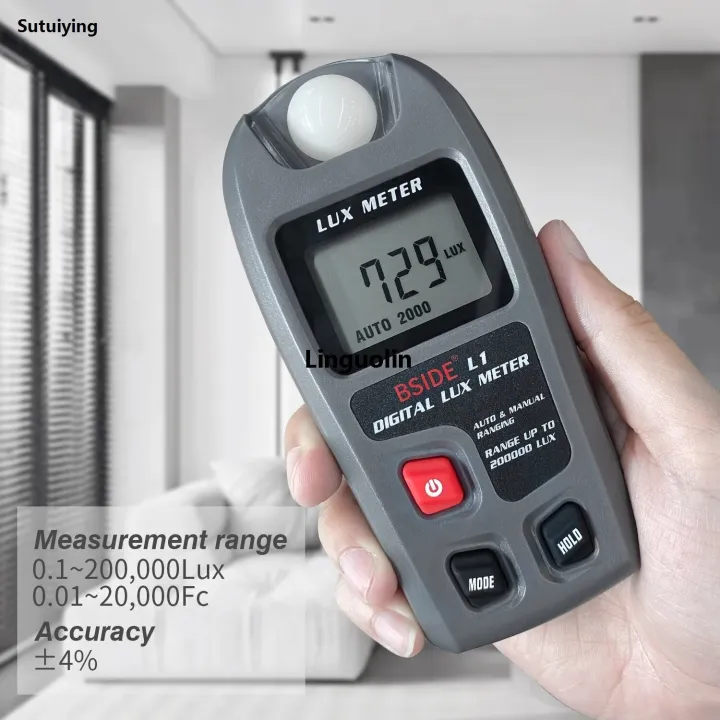 Linguolin Sutuiying BSIDE Lux Meter Digital Illuminometer 0~200,000lux ...