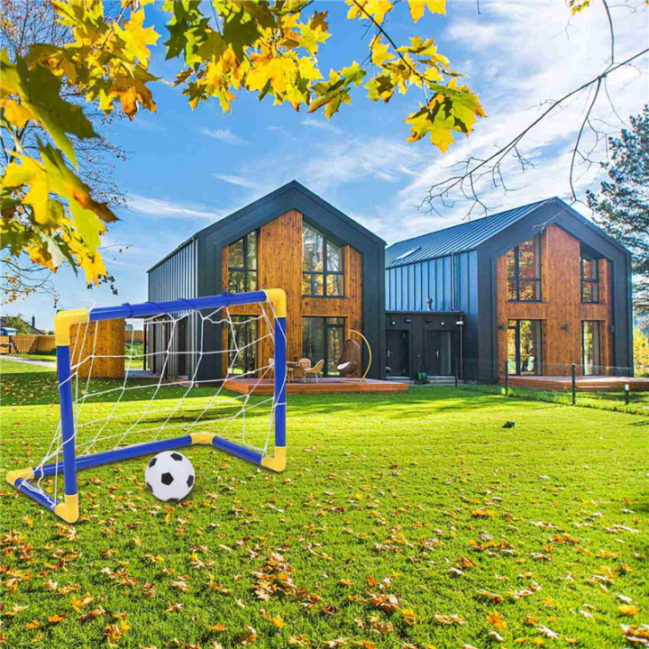 OYPFXMI 12X Indoor Mini Folding Football Soccer Ball Goal Post Net Set ...