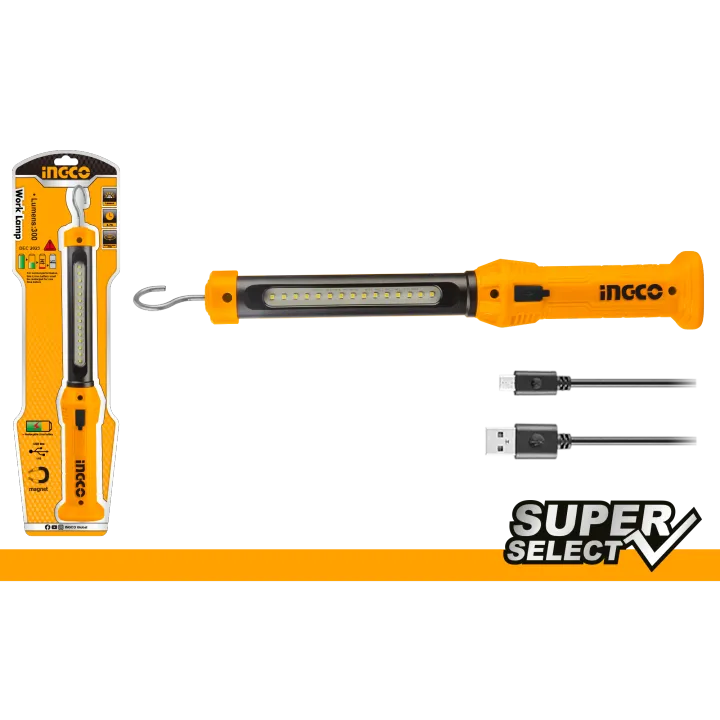 Ingco Rechargable HWLI35261 Work Lamp With Powerful Magnet | Daraz.com.np