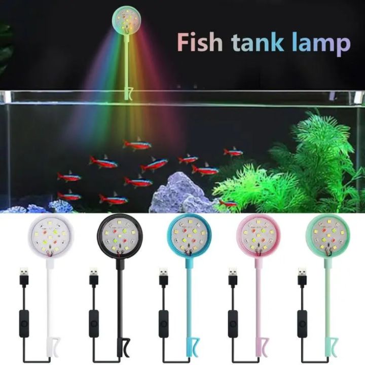 New USB-Plug Aquarium Lamp 360 Degree Adjustable Waterproof Colored ...