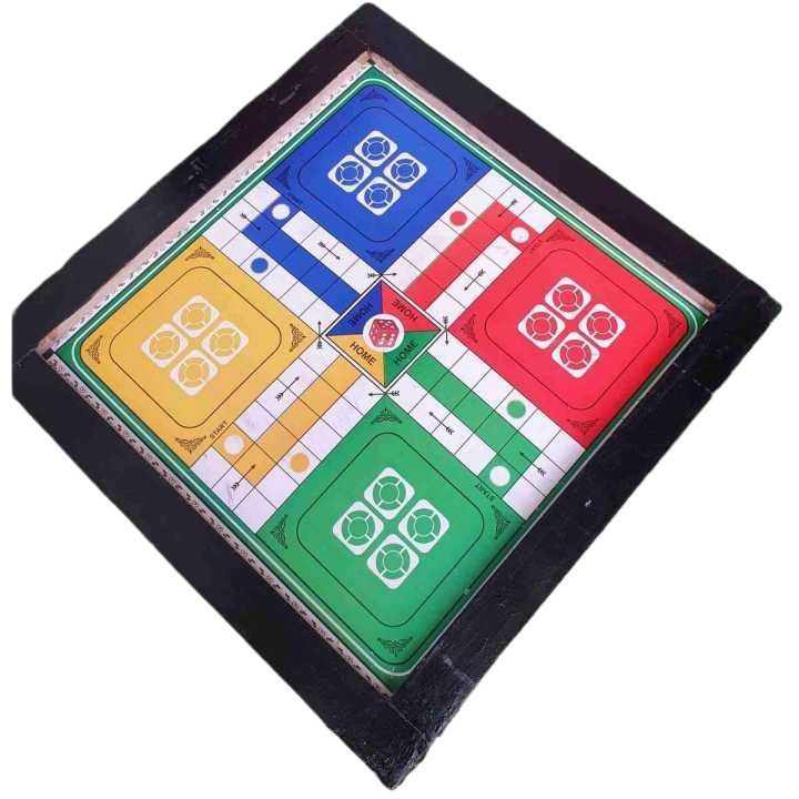 Wooden 18 Inch Chess and Lundo Board / Ludo and Chess Dual Wooden Board ...