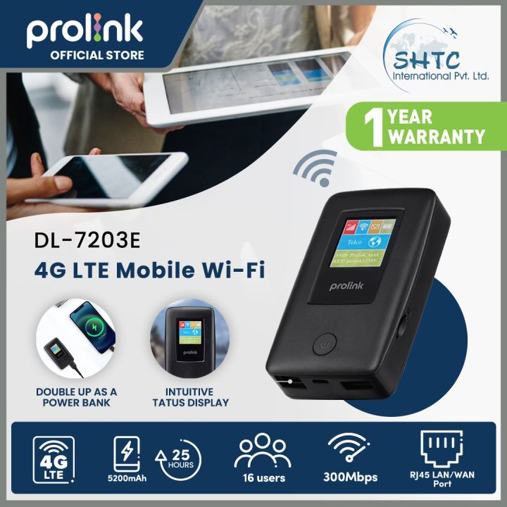 Prolink 4G LTE Portable Mobile WiFi Router+ LCD Display + LAN Port ...