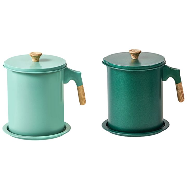 NAMUNY 2Pcs Oil Storage Grease Keeper for Kitchen,1.7L Grease Container ...