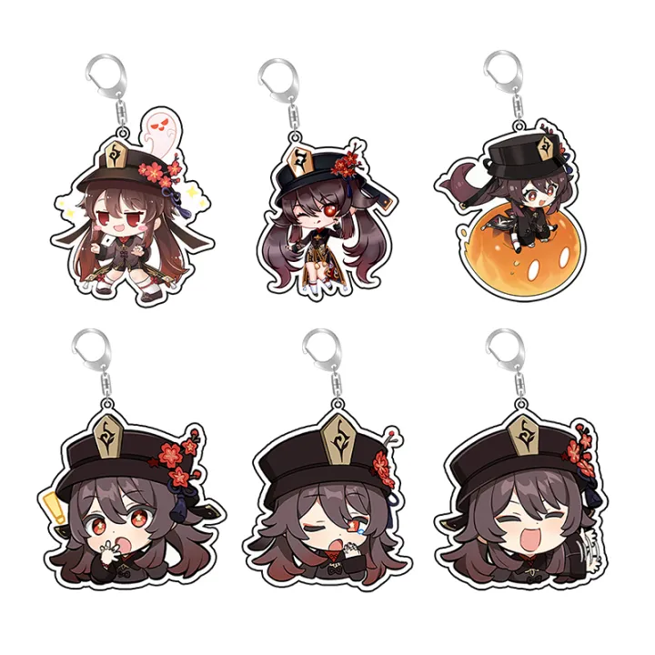 Custom anime keychain Impac Genshin Impact keychain figurine Hu Tao ...