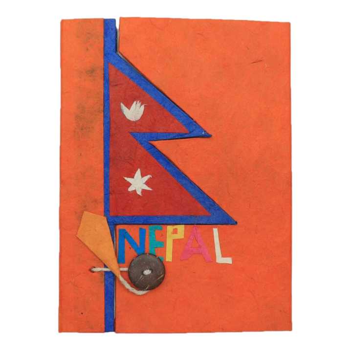 Flag Of Nepal Desgin Hand Made Paper Diary 16 X 11 Cm | Daraz.com.np