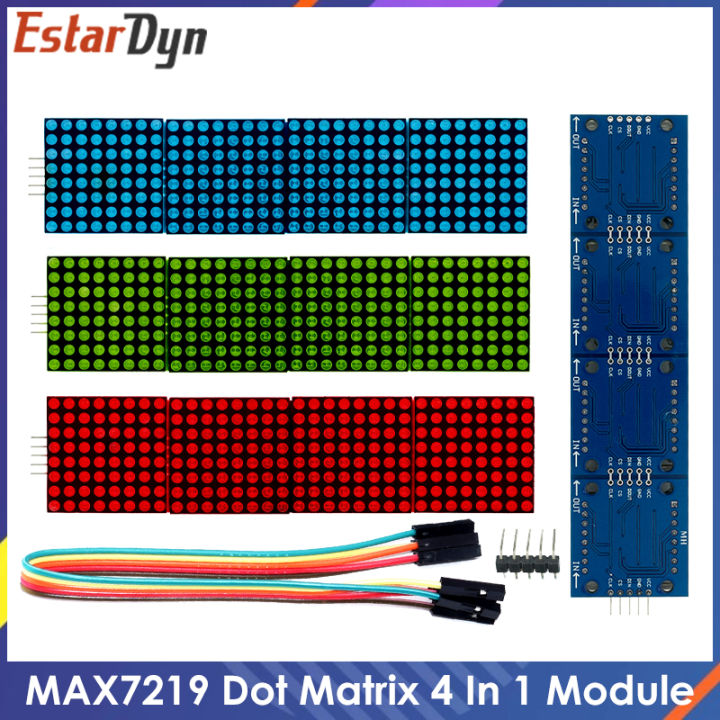 MAX7219 Dot Matrix Module For Arduino Microcontroller 4 In One Display ...