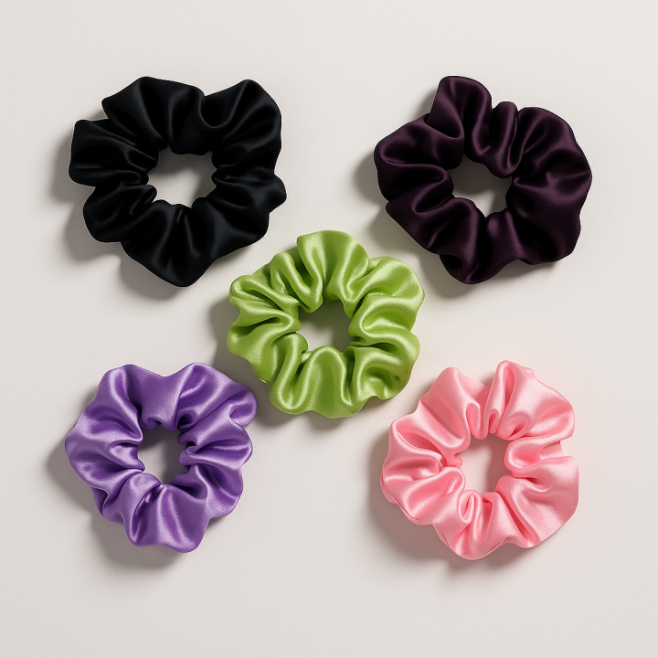 Timila || Set of 5 Silk Scrunchies – Different Colors | Daraz.com.np