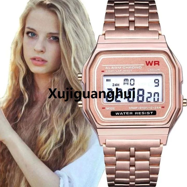 Xujiguanghui F91W Steel Strap Watches Women Watch Men Business Clock ...