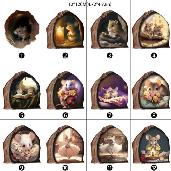 Watreproof Cartoon Mini Rat Hole Sticker Mouse Hole Cute Mouse Hole ...
