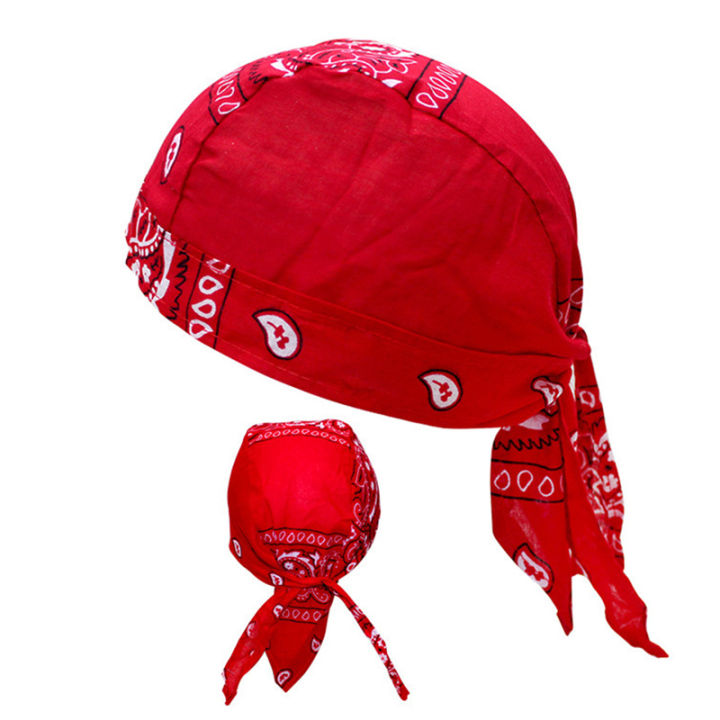 DUJU Women Men Bandana Hat Cotton Unisex Durag Print Cap Fashion Pirate ...
