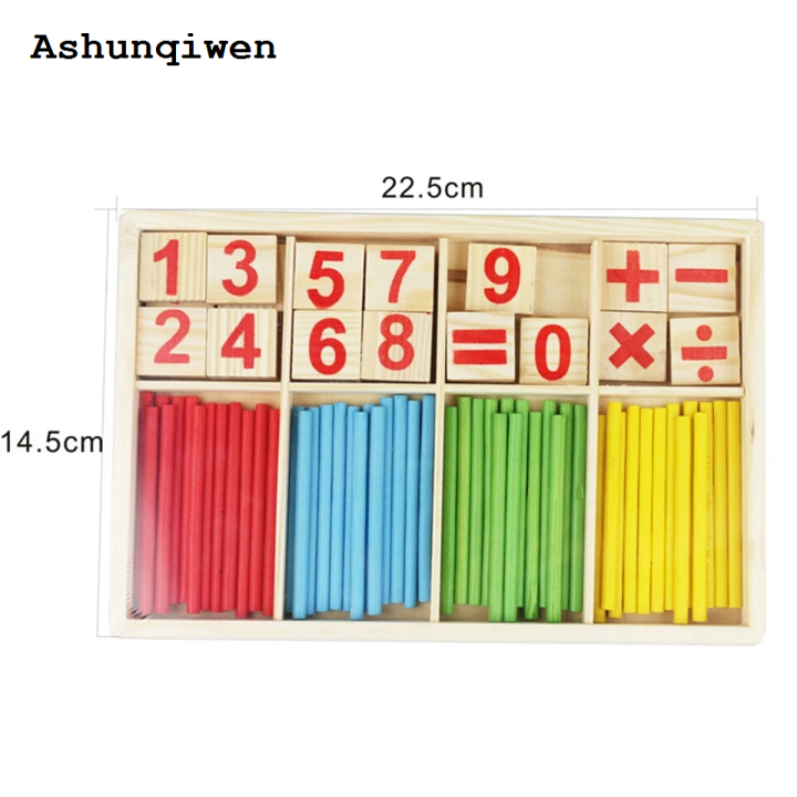 Ashunqiwen Figure Blocks Counting Sticks Education Wooden Toys Building ...