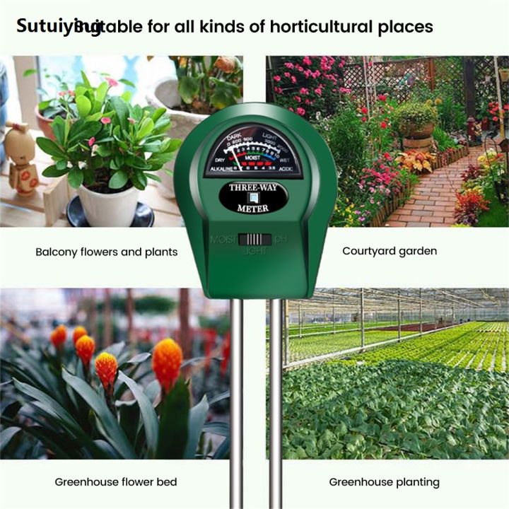 Sutuiying 3 in 1 Soil PH Meter Flower Pot Hygrometer Soil Tester Plants ...