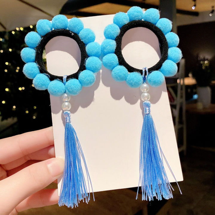 【Top Picks】Fall/winter new color fur ball tassel hair rope children ...