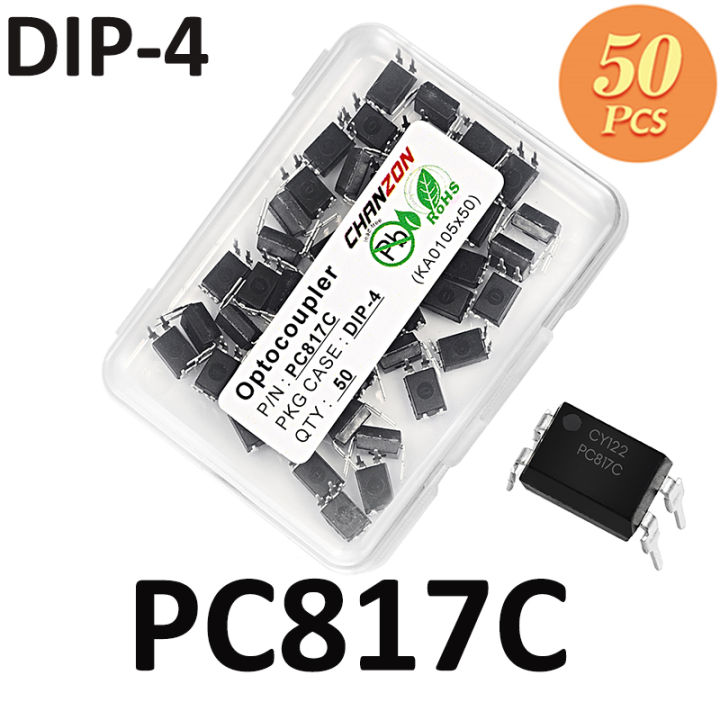 50PCS PC817 PC817C 817 817C EL817 5v Optocoupler FL817C PS817C DIP4 DIP ...