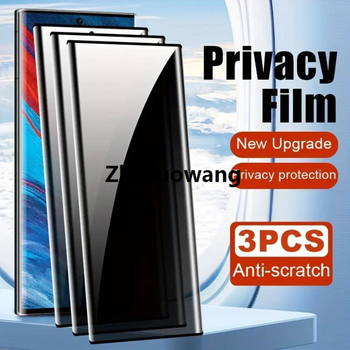 Zhusuowang 3Packs Full Cover Tempered Glass Privacy Screen Protector ...