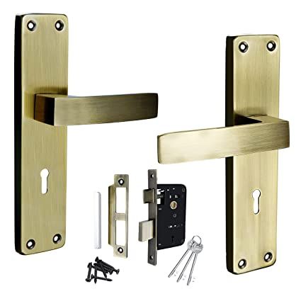 Mortice Lock set with Antiq Brass glossy finish, size 8inch | Daraz.com.np