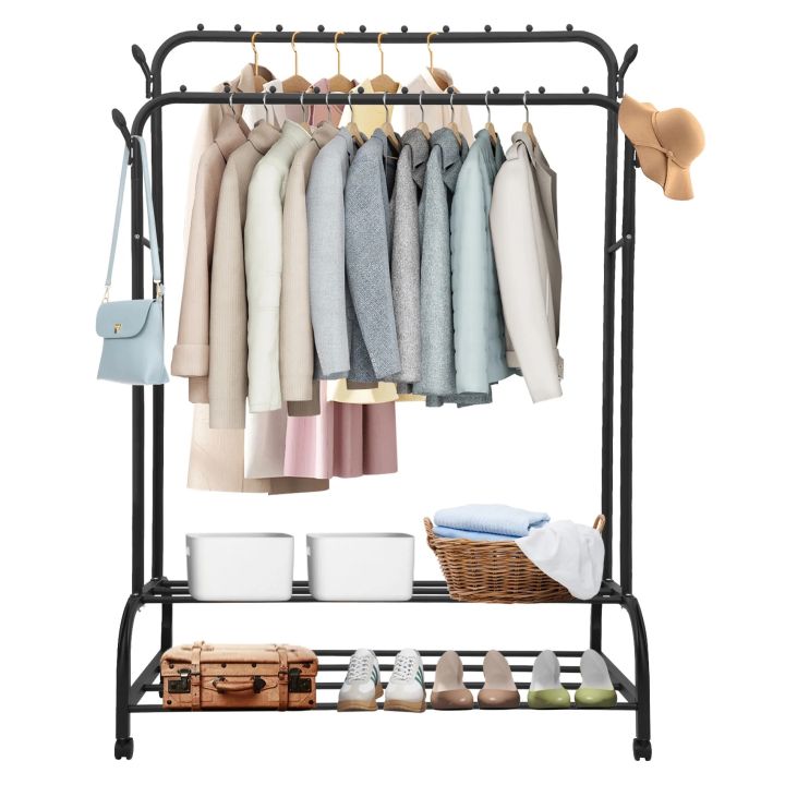 Evohome Full Metal Double Hanger Double Shelves Multipurpose Hanger ...