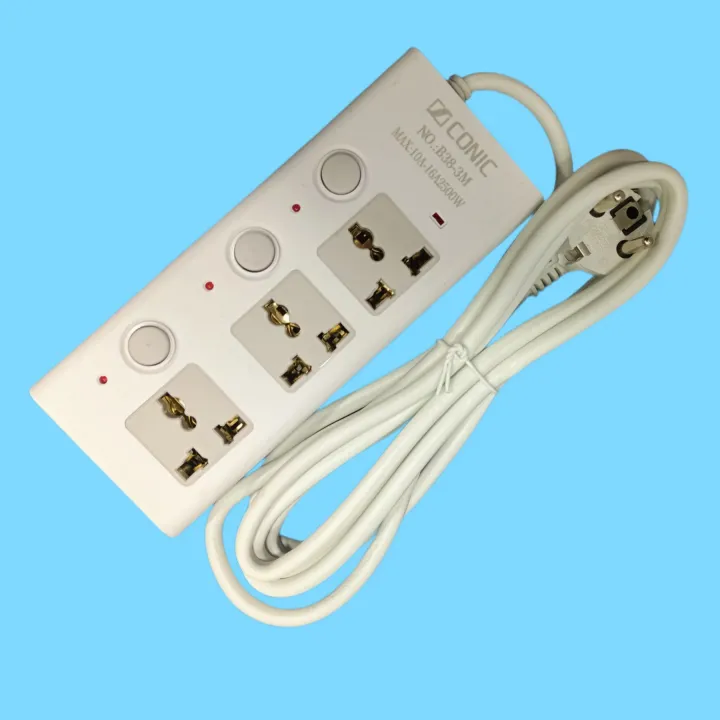 3 Port Multi Plug Extension Cords Heavy Duty Universal Socket | Daraz.com.np