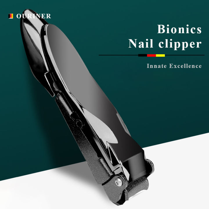 Ouriner Nail Clippers Stainless Steel Anti Splash Fingernail Cutter ...