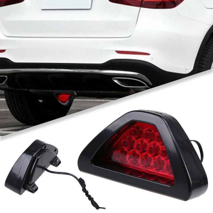 12V Car Sporty F1 Style Triangle 12LED Rear Stop Tail Third Brake Light ...