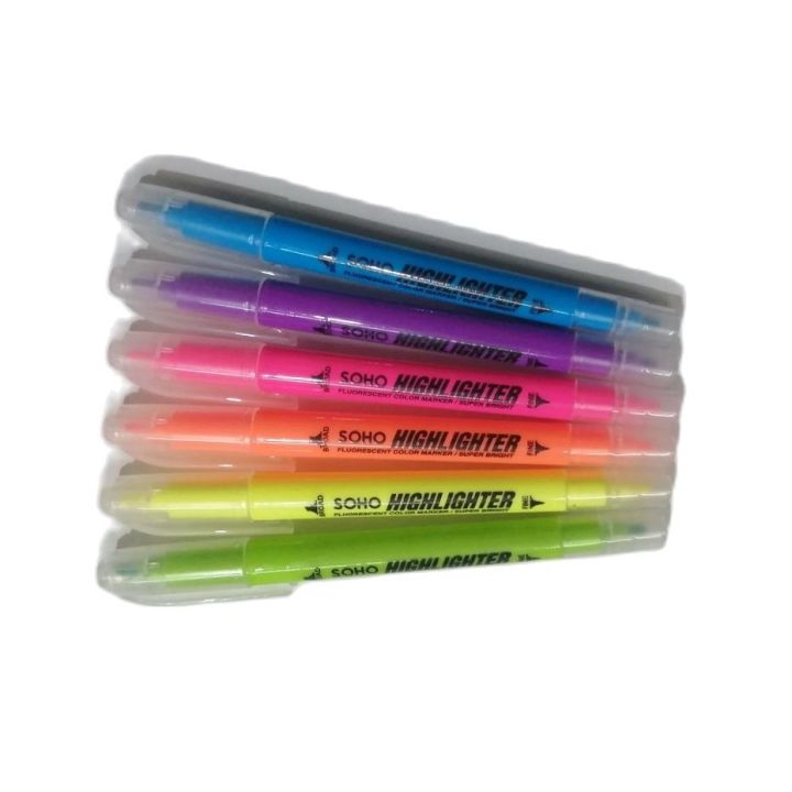 Soho Highlighter Sign Pens - (Pack of 6) Multi-colors | Daraz.com.np
