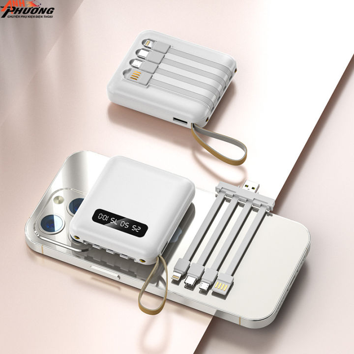 Sendem P301 10000mAh Power Bank With Built In Charging Cable LED ...