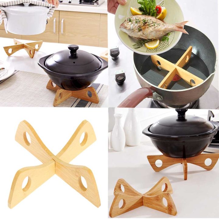 Table Mat Placemat Table Pad Bamboo Wooden Tableware Stand Tray Rack ...