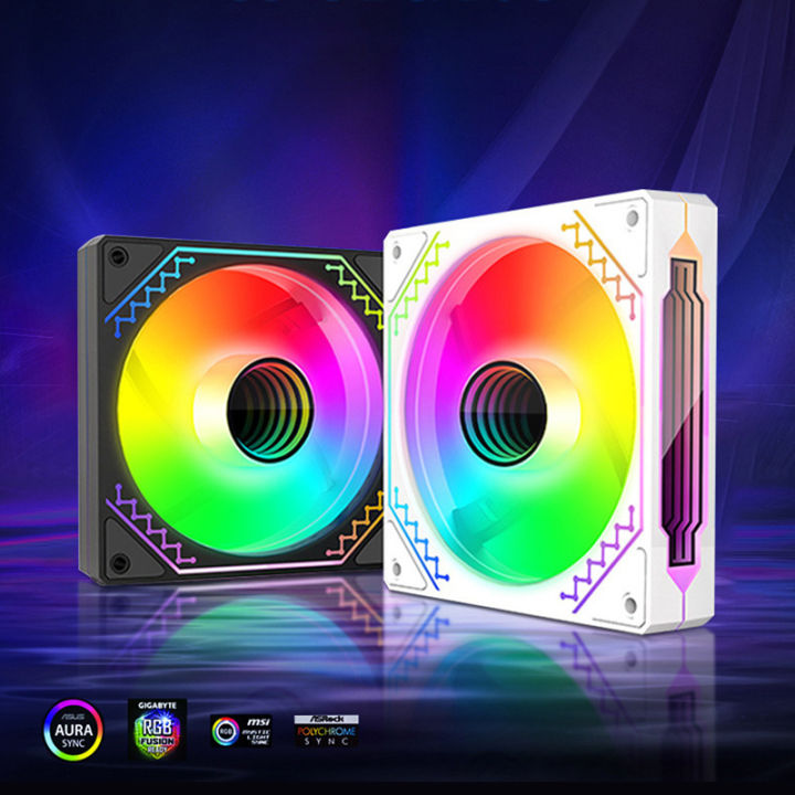 12cm ARGB Computer Case Mute Fans PC Tower Silent Air Cooler PWM 4Pin ...