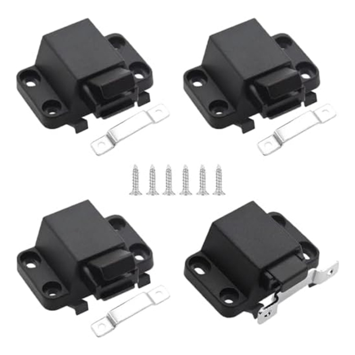 Self Closing Push Door Latches Set Kit Hardware Kitchen Cabinet Push ...