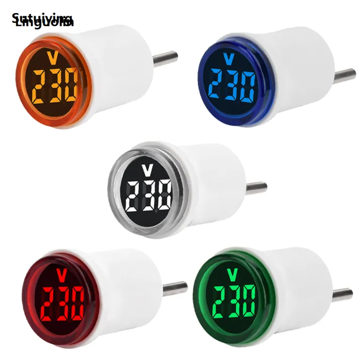 Linguolin AC 220V/230V LED Voltmeter 30mm Round 50-500V Digital Voltage ...