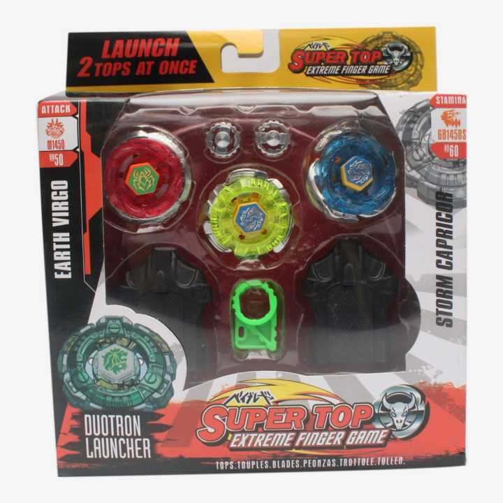 Beyblade Super Top Extreme Finger Game | Lunch 2 Tops At Once | Duotron ...
