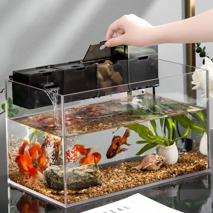 Durable 3 in 1 Fish tank filter wall-mounted Silent Waterfall Filter ...