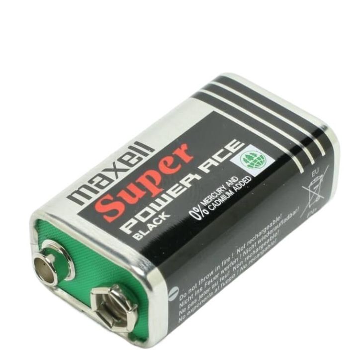 Maxell Super Power Ace Black 9V Battery for Radio, Guitar Pickup and ...