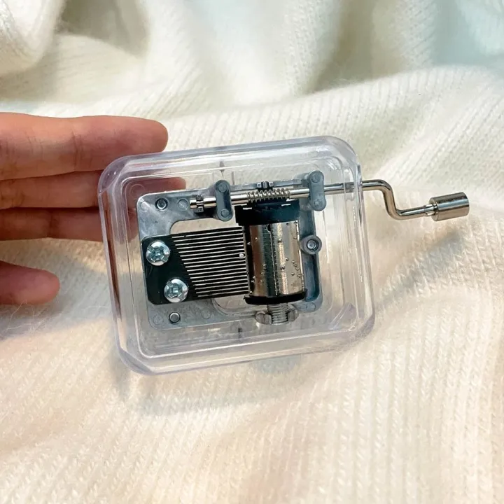 Kawaii Musical Ornaments Hand Operated Music Box Transparent Acrylic ...