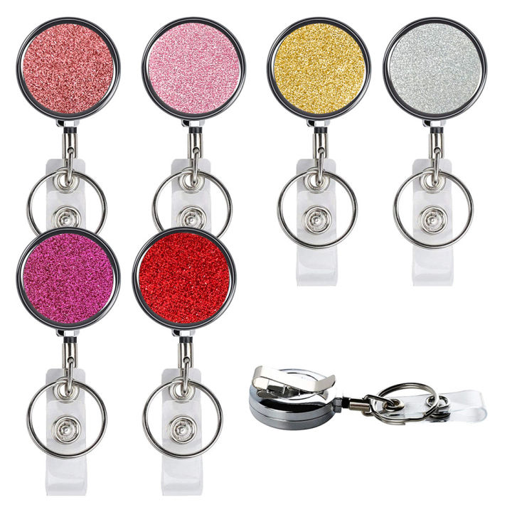 Retract Clip Badge Key Ring ID Clip Office Belt Rope Lanyard Keychain ...