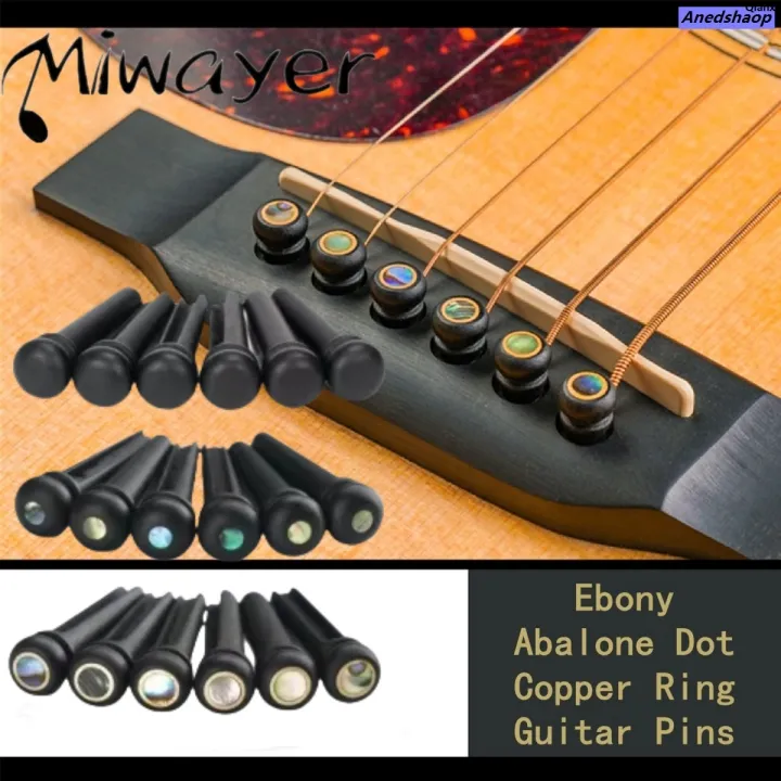 QianxiMiwayer Ebony Guitar Bridge Pins 6pcs for 6 Bargain price 12 ...