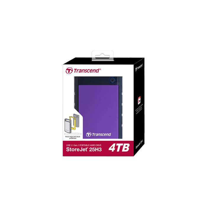 TRANSCEND - TSTSJ25H3P 4TB-H3 Rubber Case Series - 2.5'' USB 3.1 ...