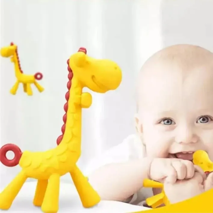 Baby Giraffe Teether Case Food Grade Silicon Bpa Free Soft Teething ...