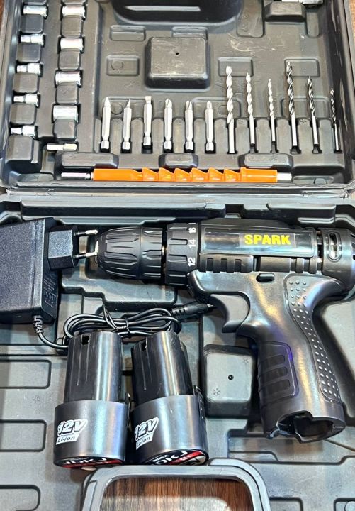 Black Cordless Drill Machine 12V With Tools Set | Daraz.com.np