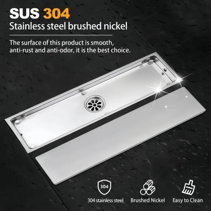 Easy Installation 304 Stainless Steel Invisible Floor Drain Quick ...