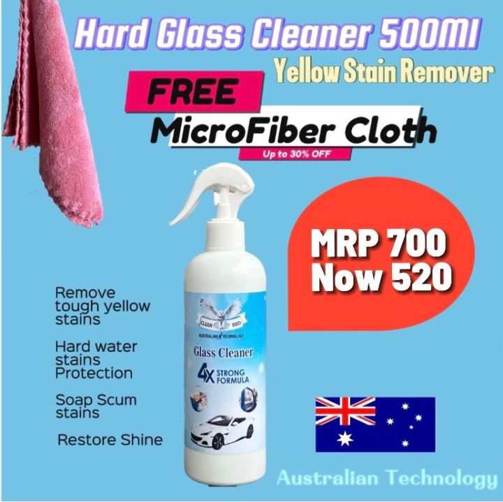 Glass Cleaner Hard 500 Ml Spray Vehicles Yellow stain Remover | Daraz ...
