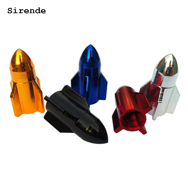 Sirende Fashion S！！！4Pcs Auto Car Bike Aluminum Alloy Rocket Shape Tire ...