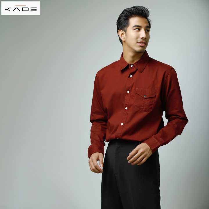 KADE Maroon Classic Cotton Shirt For Men | Daraz.com.np