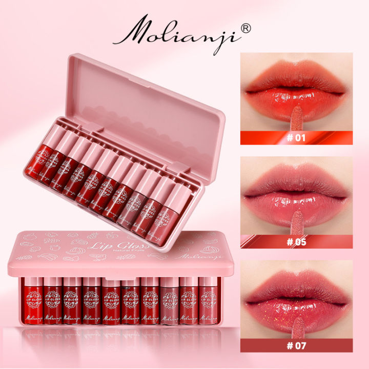 Cross-border exclusive 10-color lip gloss, moisturizing and plumping ...