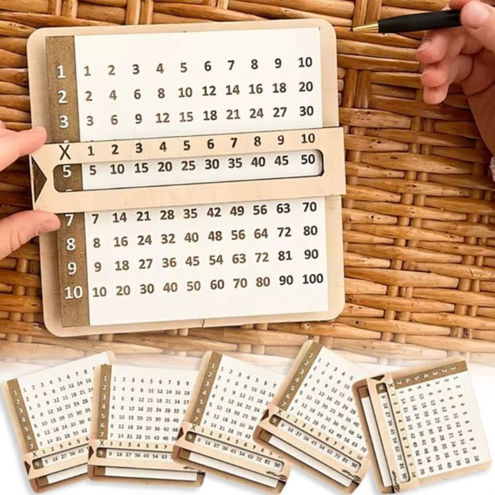 Portable Wooden Slidable Multiplication Table Learn Educational Toys ...