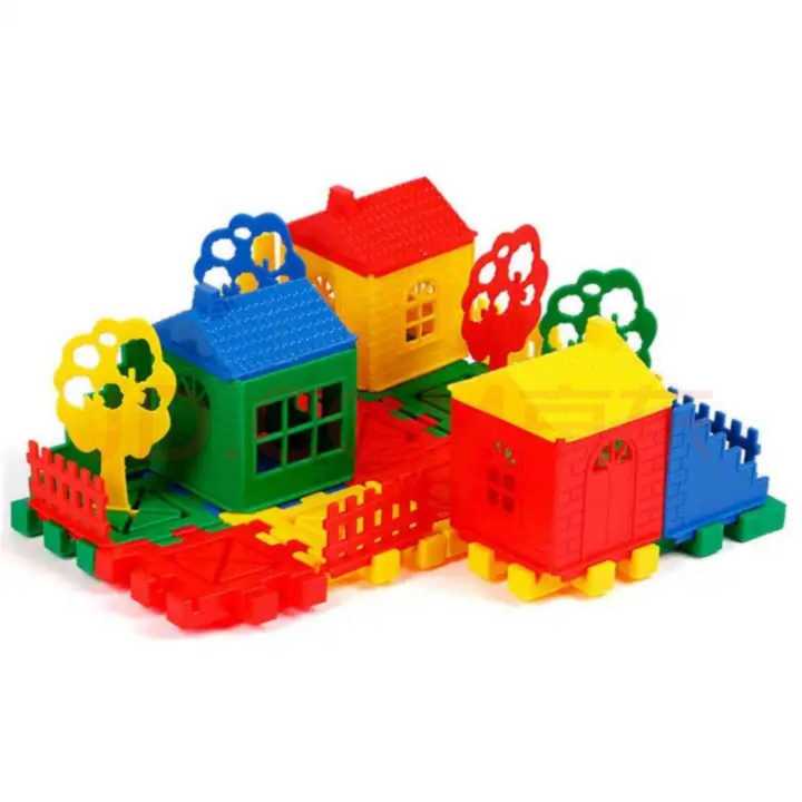 Interlocking Dream House Building Block Toy for Kids with Trees ...