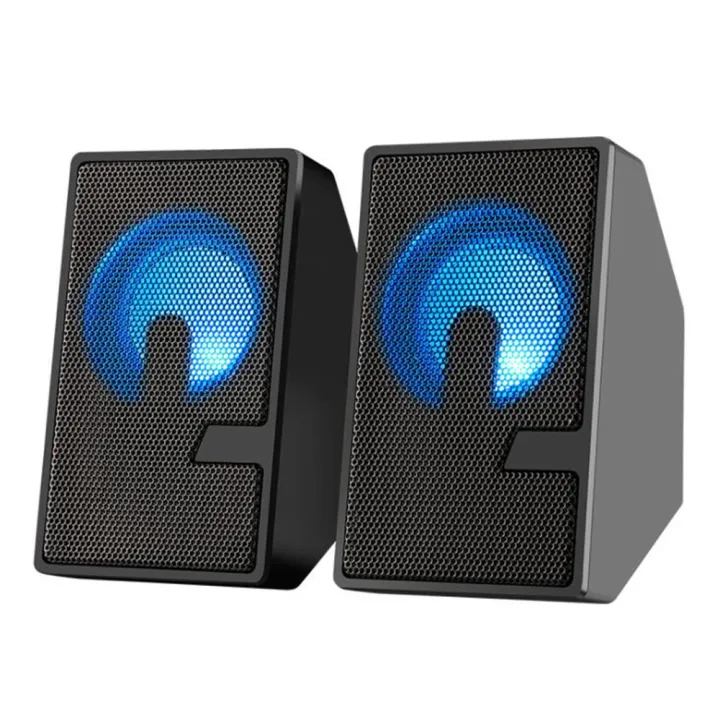 Mini Computer Speaker USB Wired Speakers with LED Light HIFI Stereo ...