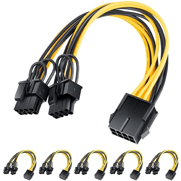 8-Pin Female to 8-Pin (6+2) Male 18AWG Y-Splitter PCI Express Graphics ...
