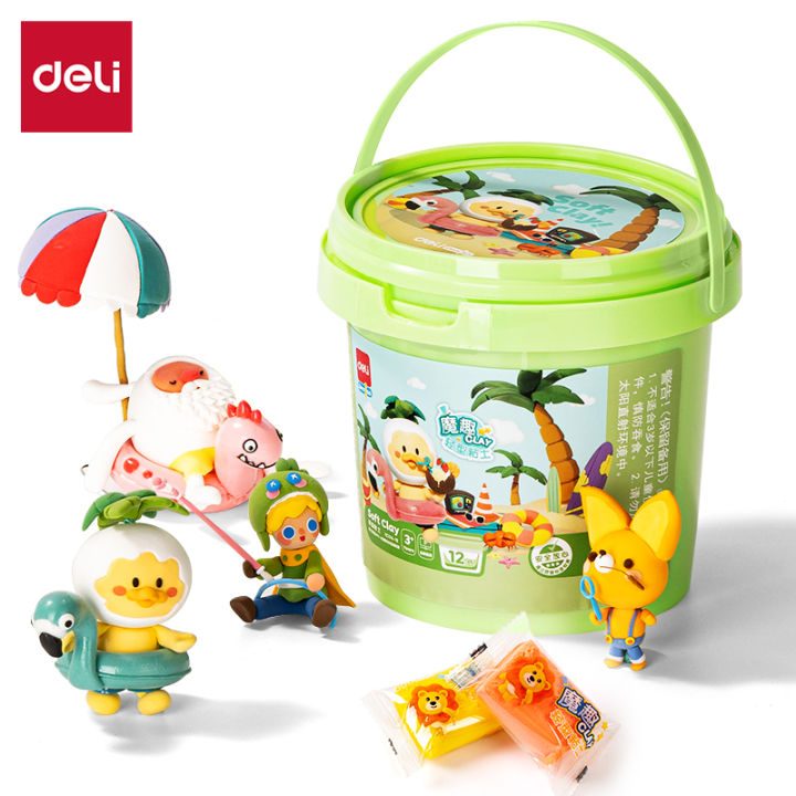 Deli Lightweight clay 12 color barrel Set - (YC174-12) | Daraz.com.np