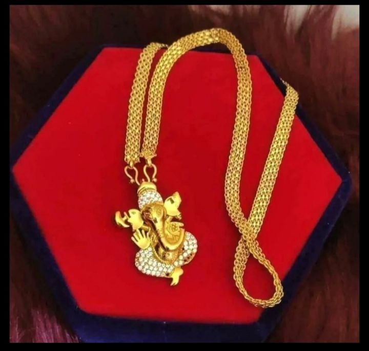 Gold Plated Panchadhatu Chain With Ganesh Locket | Daraz.com.np